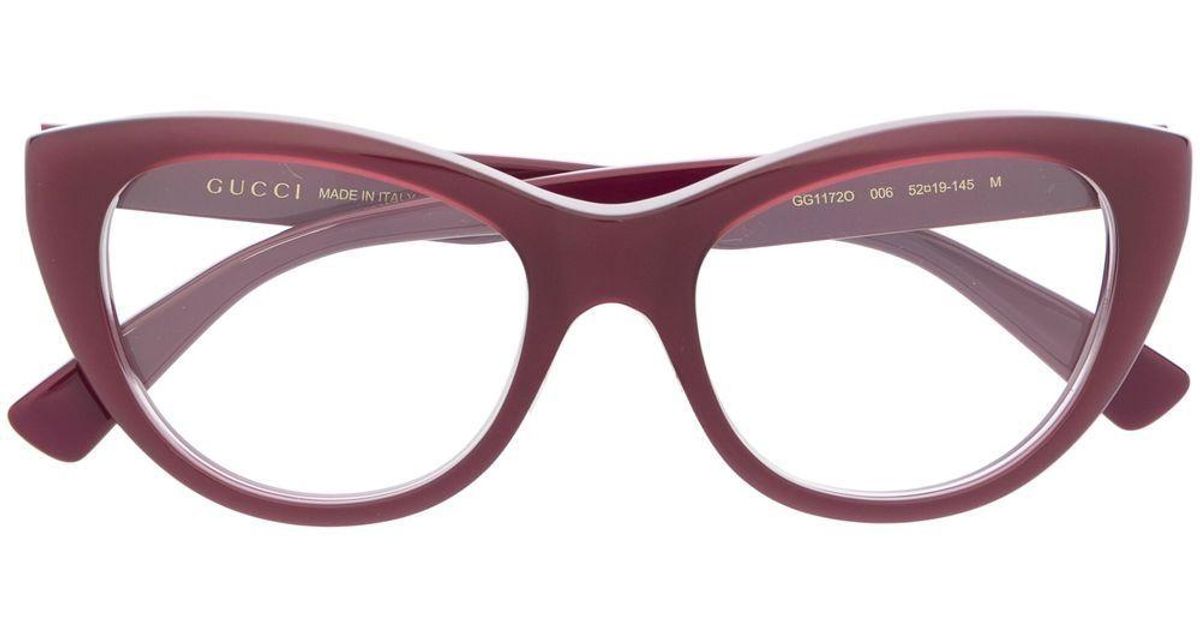 Gucci Logo-Motif Glasses in Brown | Lyst