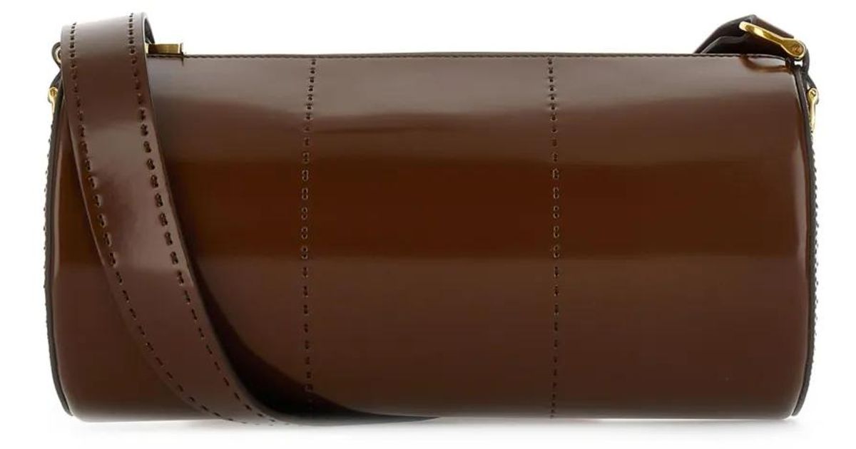 Max Mara Medium Brushed Roll Cros Sbody Bag in Brown | Lyst