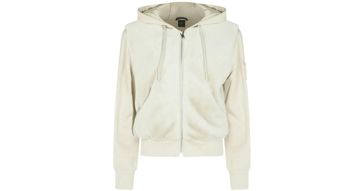 Moose Knuckles Patch Hooded Jacket in White | Lyst UK