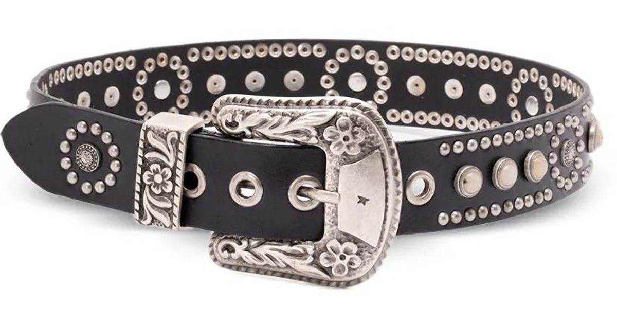 Golden Goose Studded Belt in White | Lyst UK