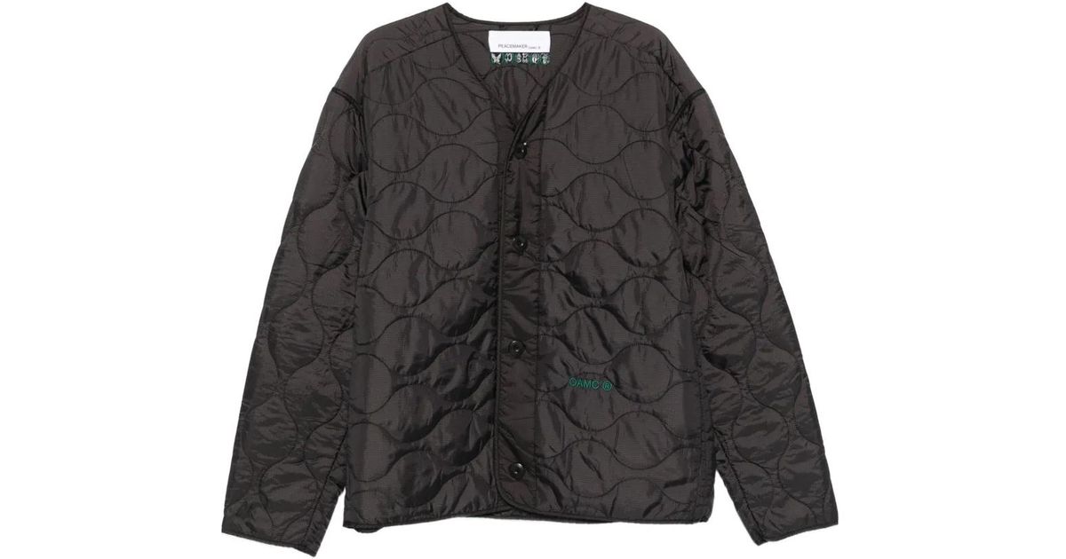 Oamc Peacemaker Quilted Jacket in Black for Men | Lyst UK
