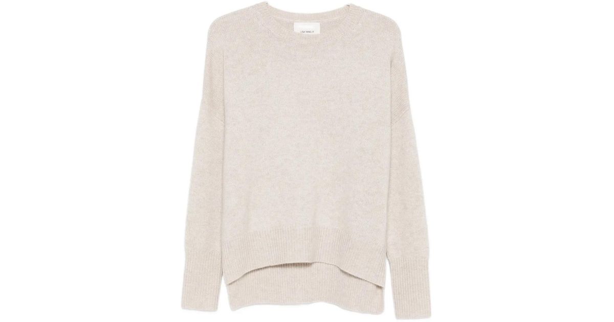 Lisa Yang Mila Ribbed Sweater in Natural | Lyst