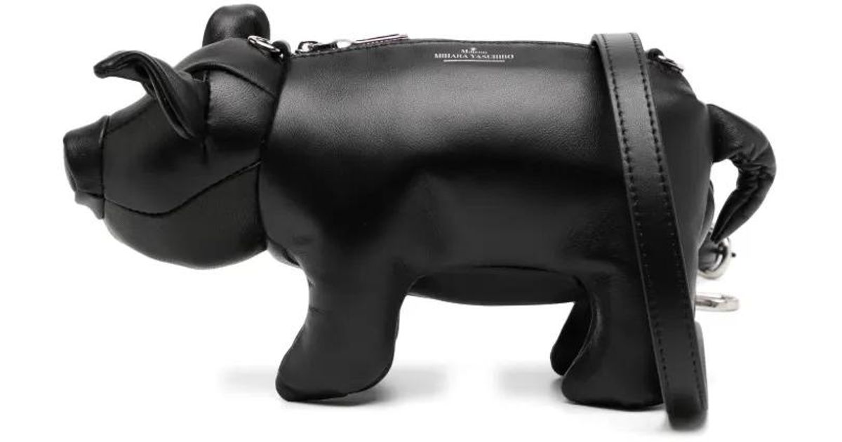 Maison Mihara Yasuhiro Pig Messenger Bag in Black for Men | Lyst