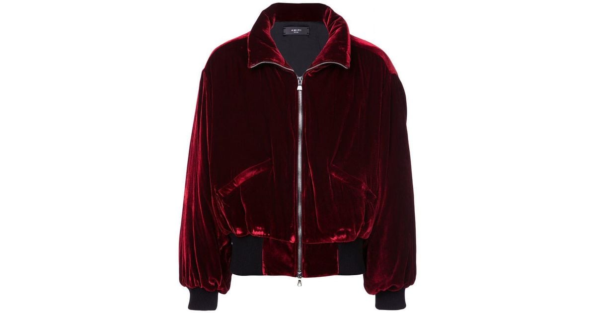 Amiri Velvet Oversized Puffer Jacket in Red for Men | Lyst Canada