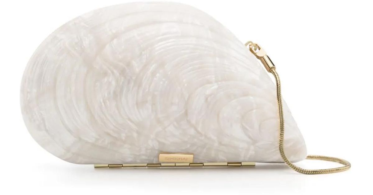 Jonathan Simkhai Bridget Pearl Oyster Clutch Bag in White | Lyst UK