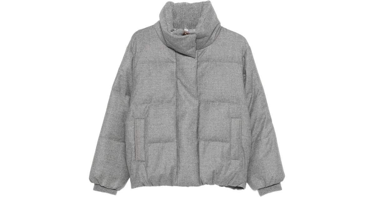 DUNO Diana Puffer Jacket in Grey | Lyst UK