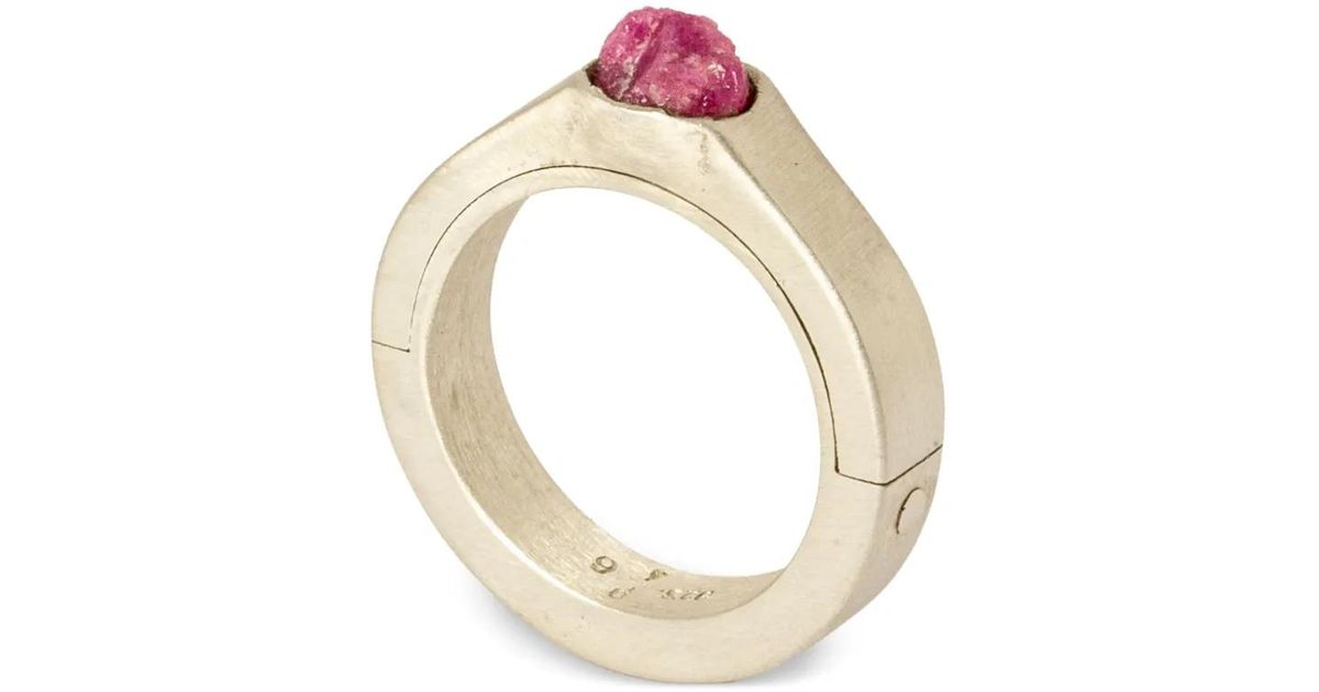 Parts Of 4 Sistema Sterling- Ruby-Slab Ring in Pink | Lyst