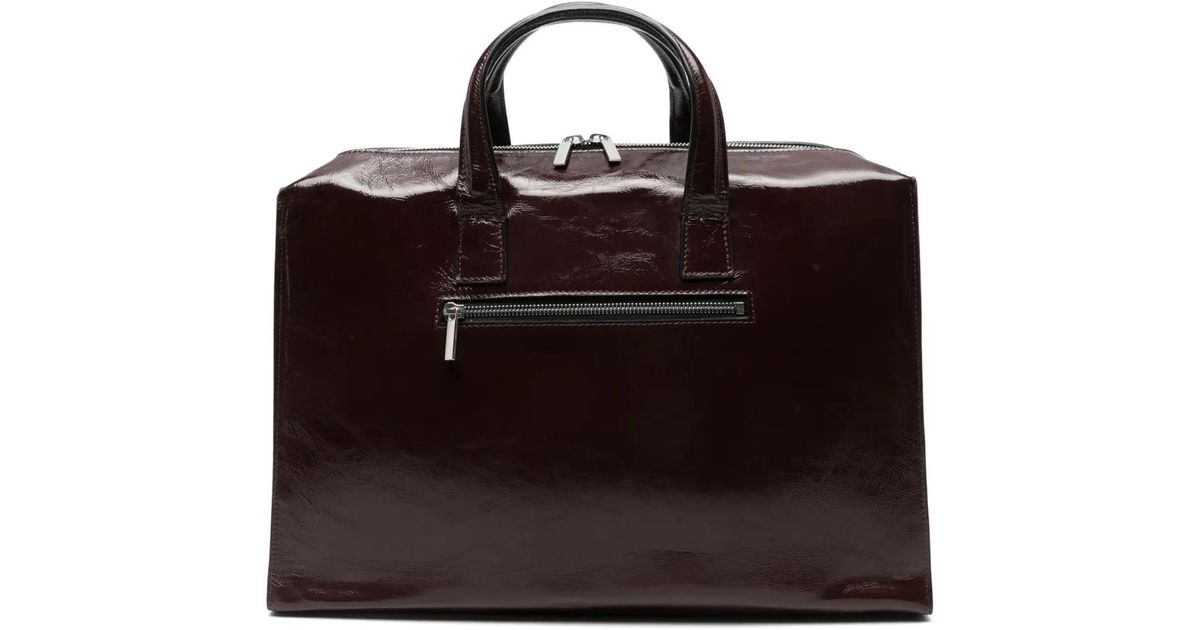 SAPIO Leather Top-Handle Tote Bag in Black | Lyst UK