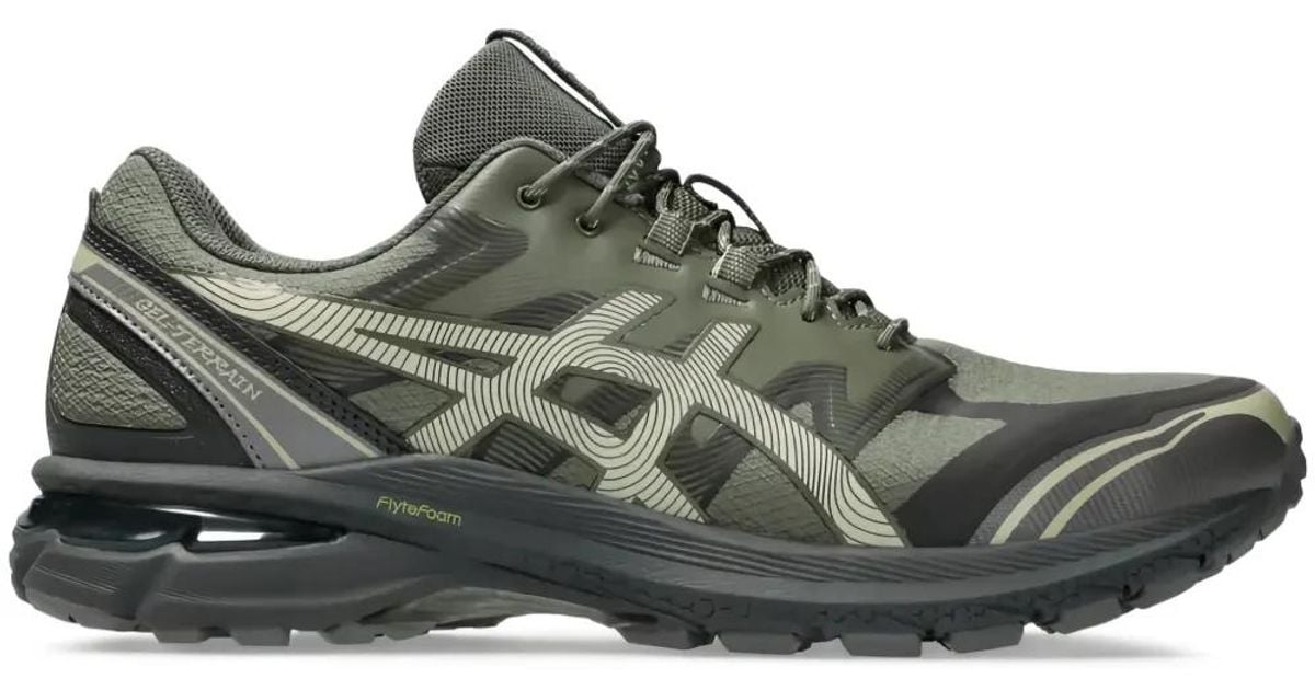 Asics Gel-Terrain Mesh-Panel Running Sneakers in Green for Men | Lyst