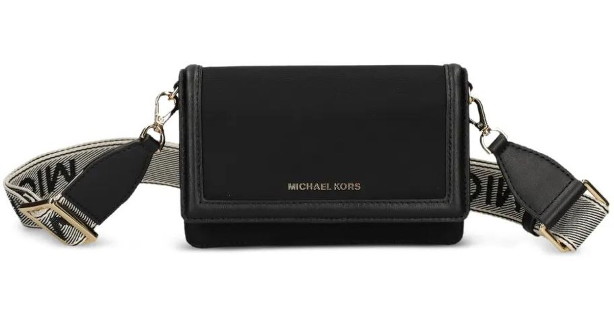 Michael Kors Small Jet Set Logo Cross Body Bag in Black | Lyst