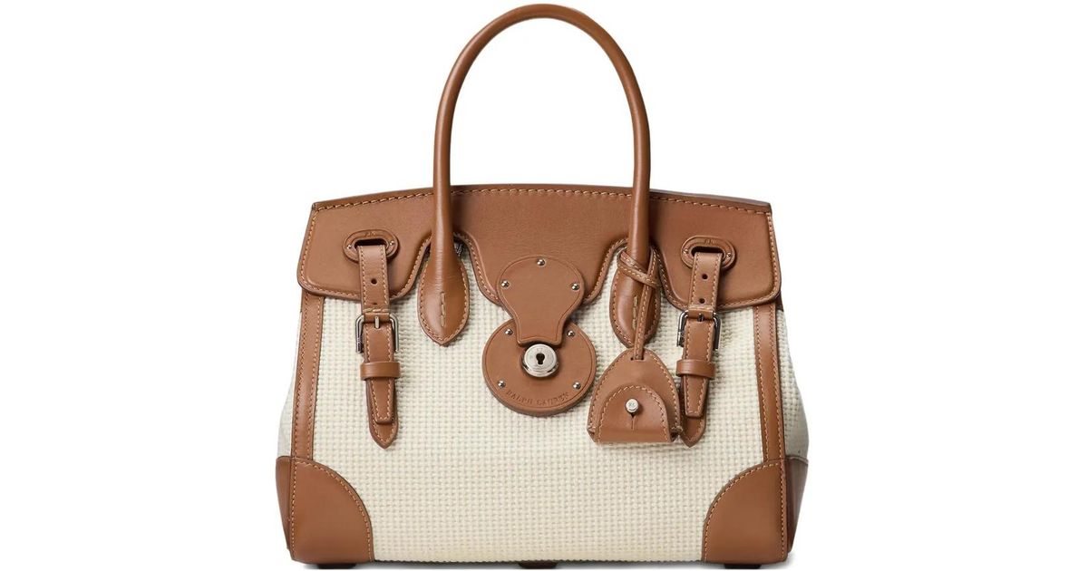 Ralph Lauren Soft Ricky 27 Woven Tote Bag in Natural | Lyst UK