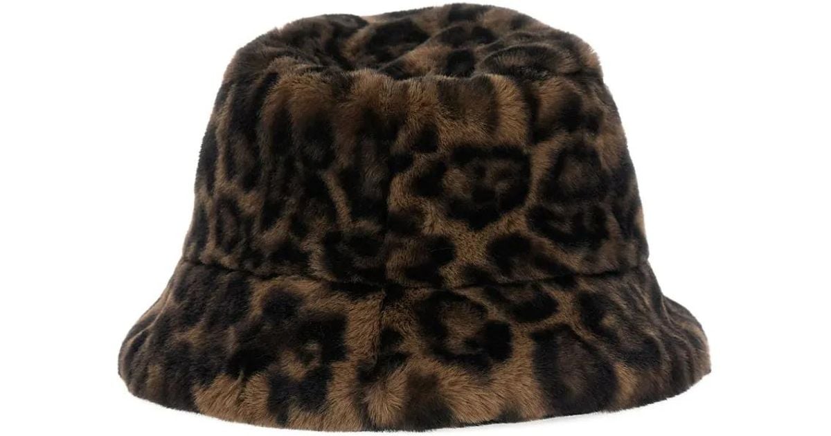 Apparis Amara Leopard-Print Bucket Hat in Black | Lyst UK