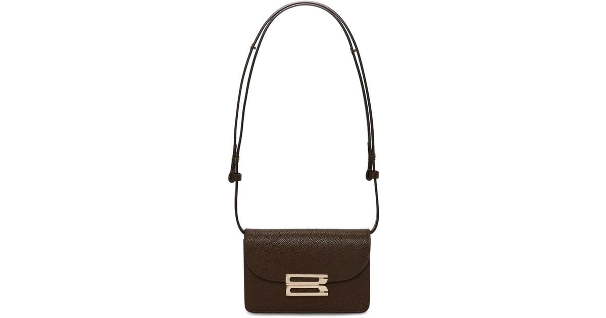 Victoria Beckham Dorian Embossed Leather Shoulder Bag in White | Lyst