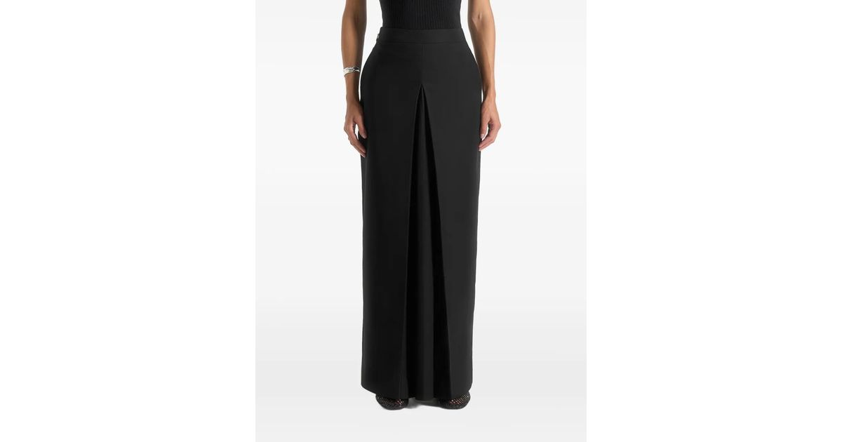 Manière De Voir Regine Box-Pleat Maxi Skirt in Black | Lyst UK