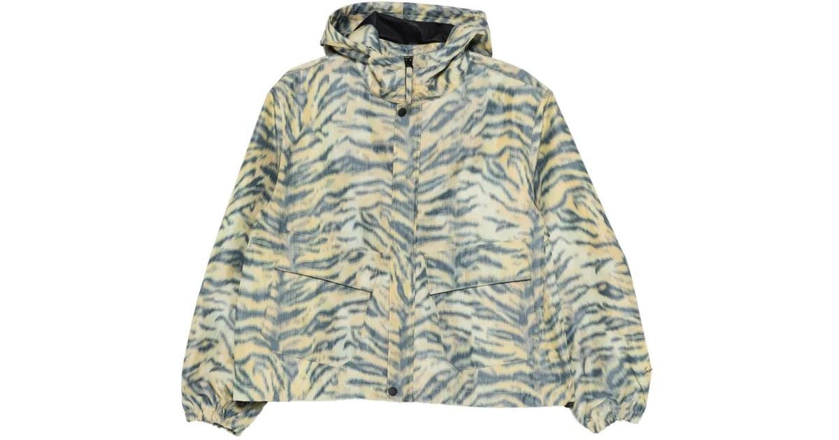 KENZO Hooded Animal-print Jacket in Green | Lyst UK