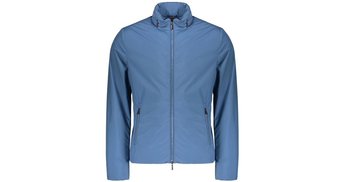 Moorer Alcide Concealed-Hood Jacket in Blue for Men | Lyst