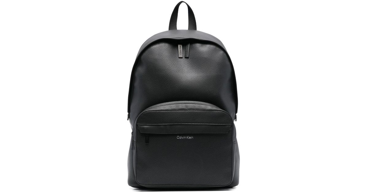 Calvin Klein Logo-Lettering Backpack in Black for Men | Lyst UK
