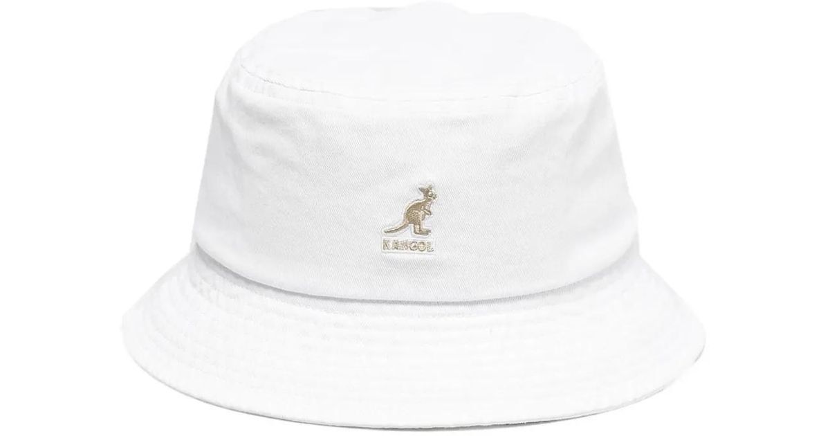 Kangol Kangaroo Logo Bucket Hat in White | Lyst UK
