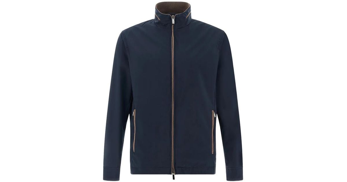 Paul & Shark Alcantara Details Jacket in Blue for Men | Lyst UK