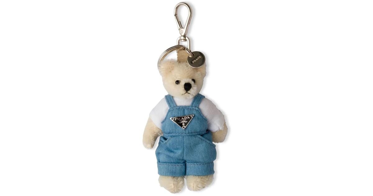 Prada Teddy Bear Keychain in Blue for Men | Lyst