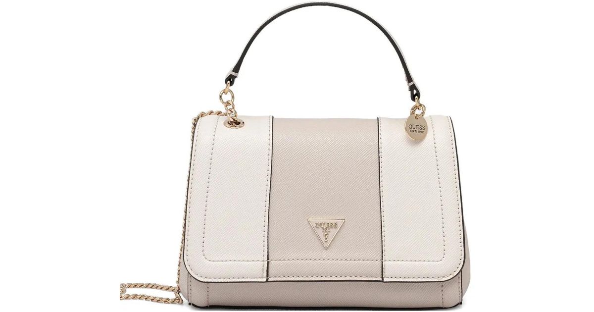Guess Mini Noelle Logo-Plaque Crossbody Bag in Natural | Lyst UK