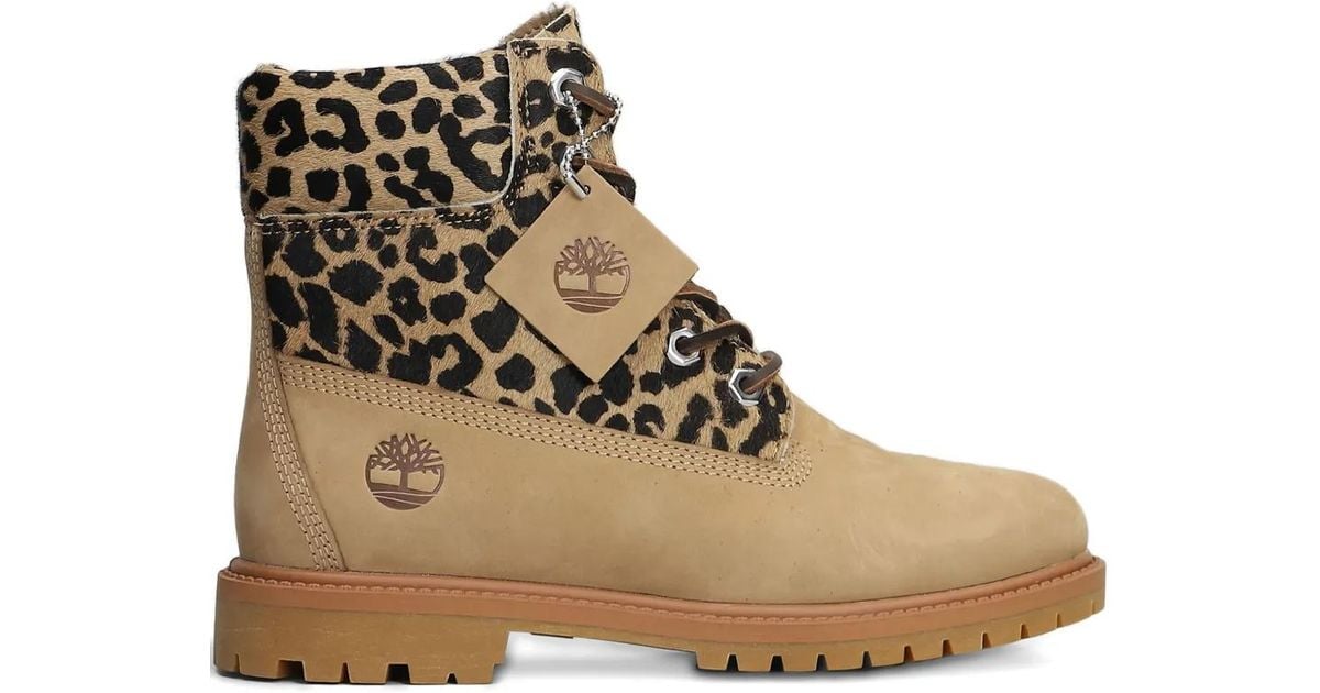 Timberland 6' Premium Leopard-Print Boots in Brown | Lyst UK