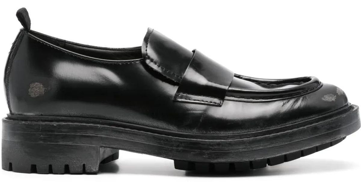 Moma Distressed Loafers in Black | Lyst