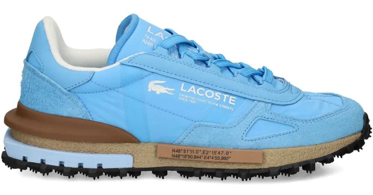 Lacoste Elite Active Suede Leather Sneakers in Blue for Men | Lyst UK