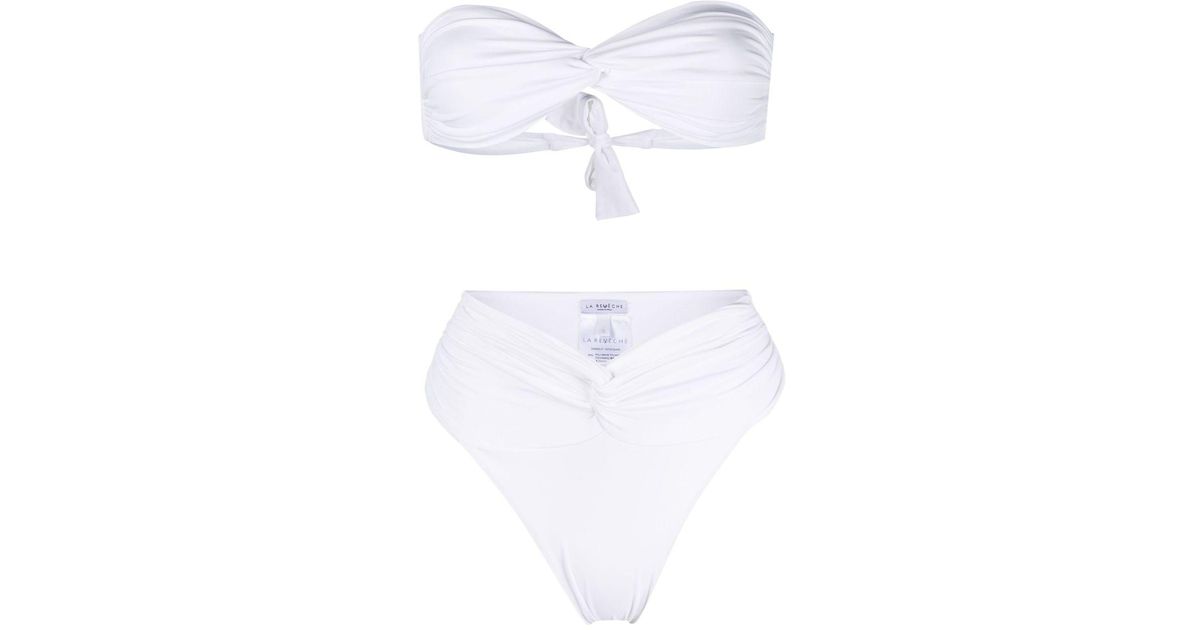 Larevêche Twist Detail Bikini Set In White Lyst