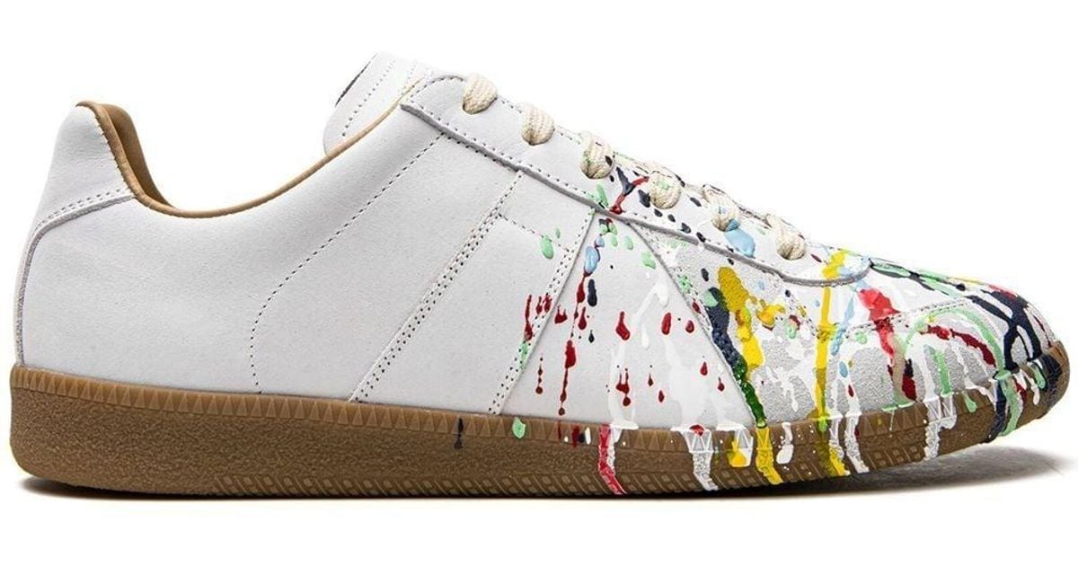 Maison Margiela Replica Paint Splatter-effect Low-top Sneakers in White ...