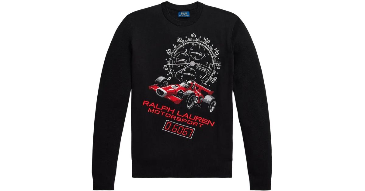 Polo Ralph Lauren Racing Car-Graphic Sweater in Black for Men | Lyst