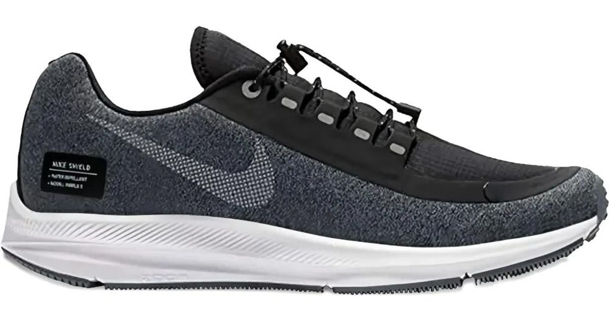 Nike Air Zoom Winflo 5 Run Shield Running Sneakers in Black | Lyst