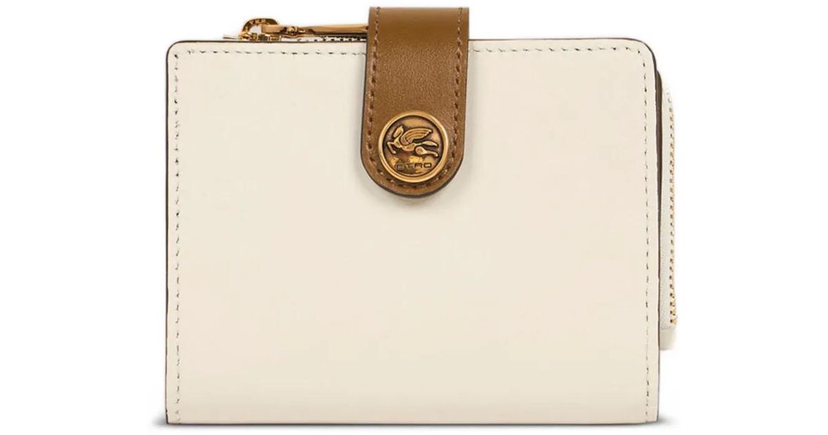 Etro Leather Wallet in Natural | Lyst UK