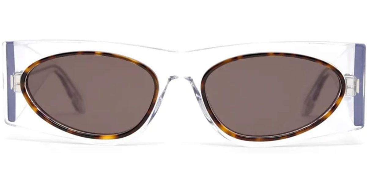 Alaïa Logo-Print Sunglasses in Brown | Lyst UK