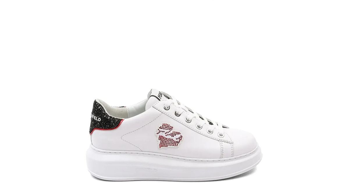 KARL LAGERFELD Logo Patch Trainers in White | Lyst UK