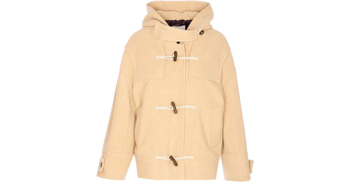 Circolo 1901 Hooded Toggle Jacket in Natural | Lyst UK