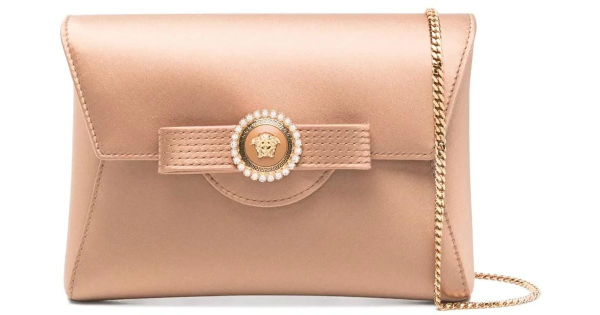Versace Crystal Ribbon Clutch in Pink | Lyst