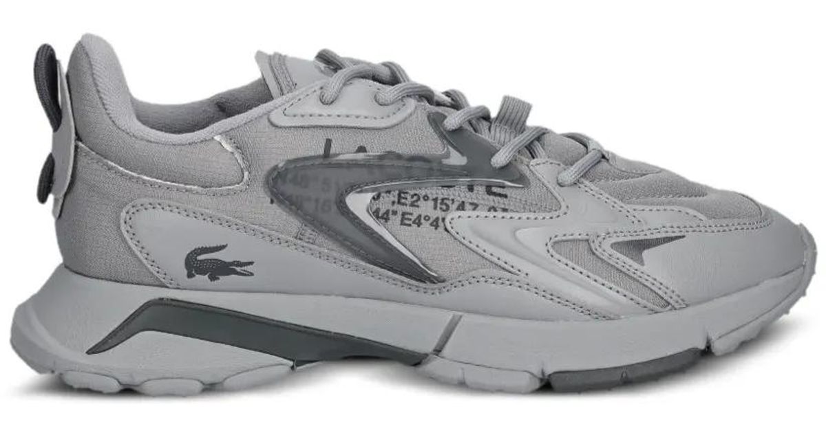 Lacoste L003 Neo Tech Logo Lace-Up Sneakers in Grey for Men | Lyst UK