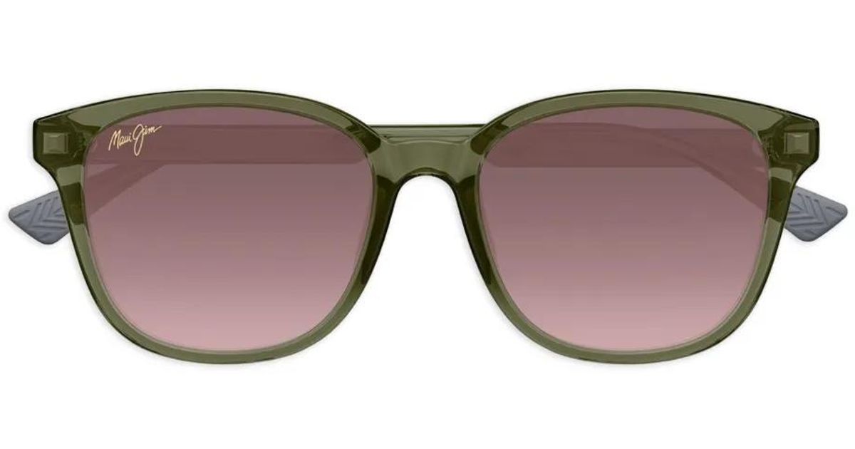 Maui Jim Logo Round-Frame Sunglasses in Green | Lyst UK