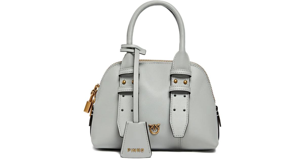 Pinko Mini Escape Padlock Tote Bag in Grey | Lyst UK