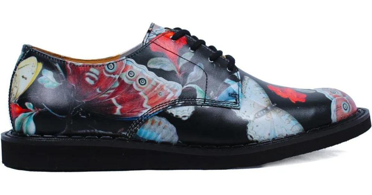 George Cox Butterfly-Print Derby Shoes in Blue for Men | Lyst UK