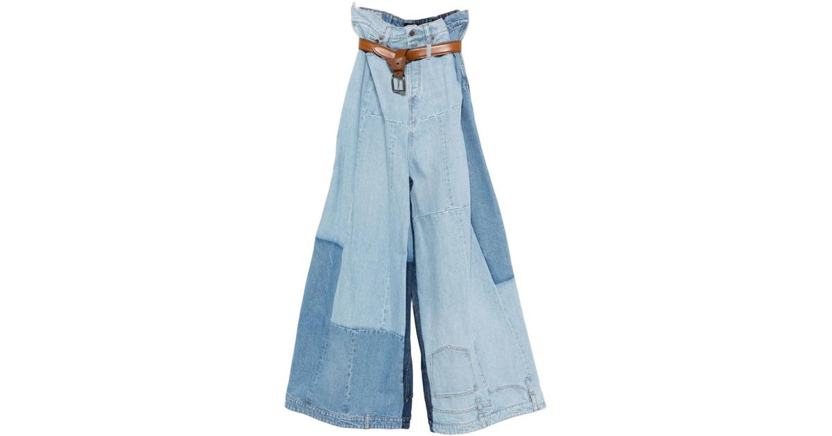 A.W.A.K.E. MODE Patchwork Belted Jeans in Blue | Lyst UK