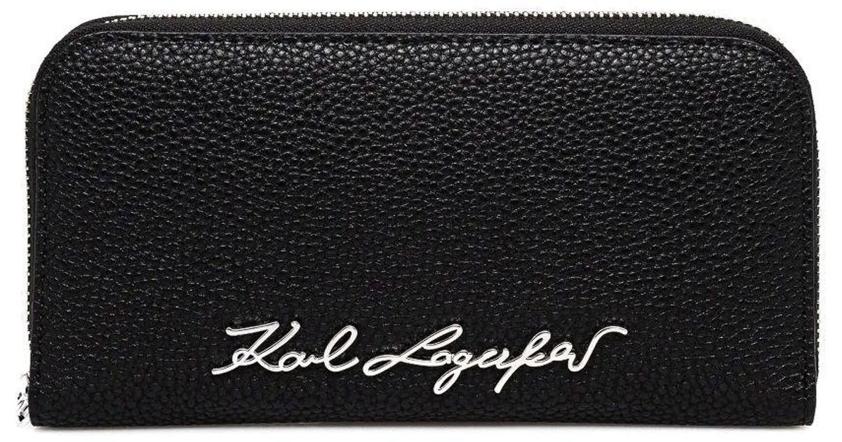 Karl Lagerfeld K/Pebble Wallet in Black | Lyst UK
