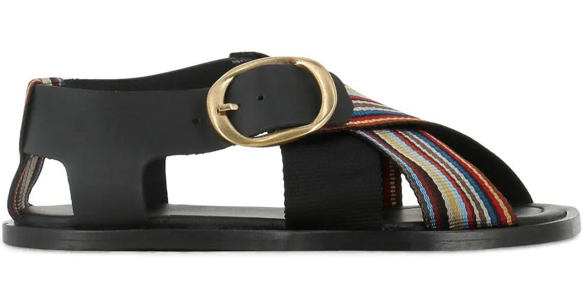 Paul Smith Merle Strappy Sandals in Black | Lyst