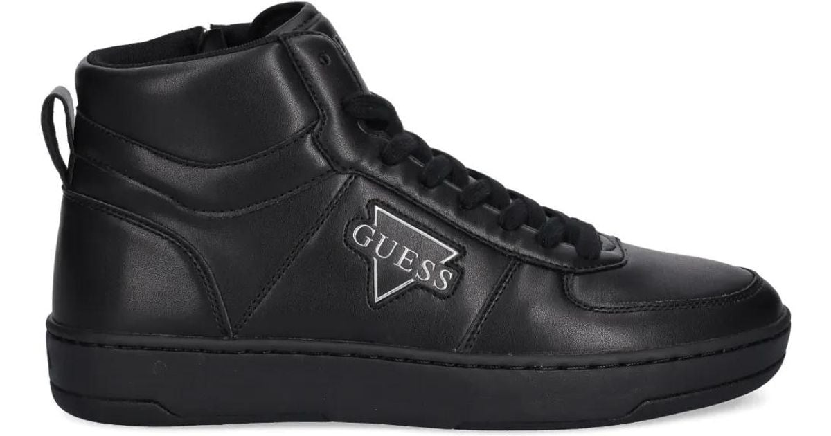 Guess Venice Logo Lace-Up High-Top Sneakers in Black for Men | Lyst UK