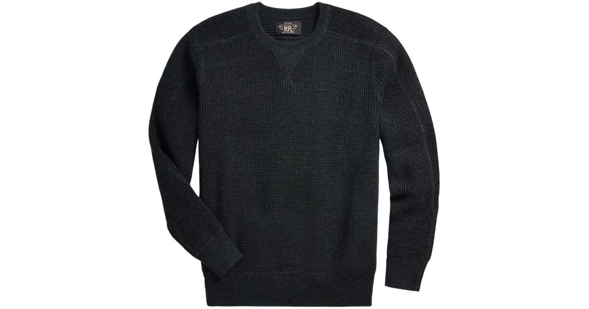 RRL Waffle Crew-Long Sleeve-Pullover in Blue for Men | Lyst