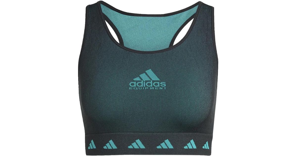 adidas Logo-Detail Racerback Top in Green | Lyst UK