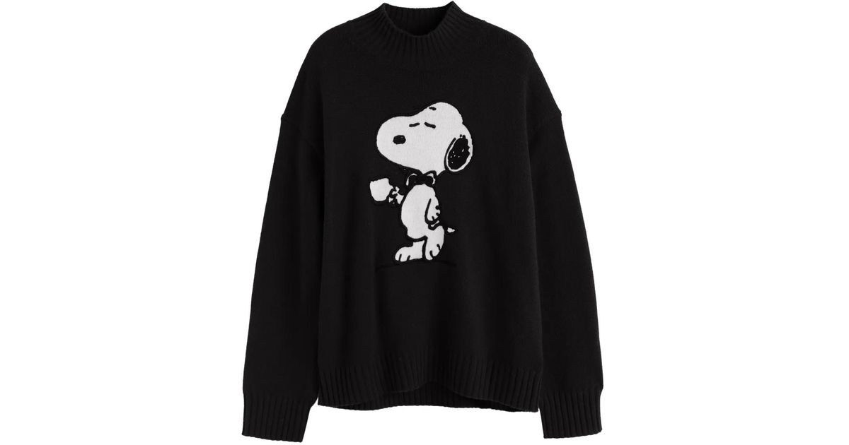Chinti & Parker Tea Time Snoopy Sweater in Black | Lyst UK