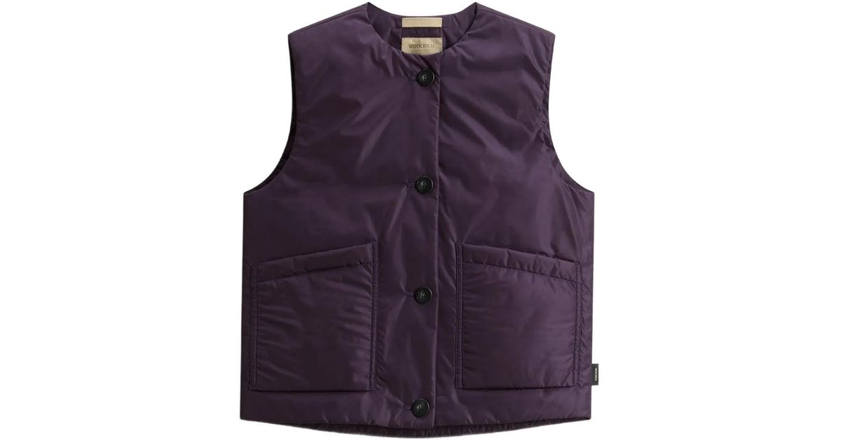Woolrich Button-Fastening Quilted Vest in Purple | Lyst UK