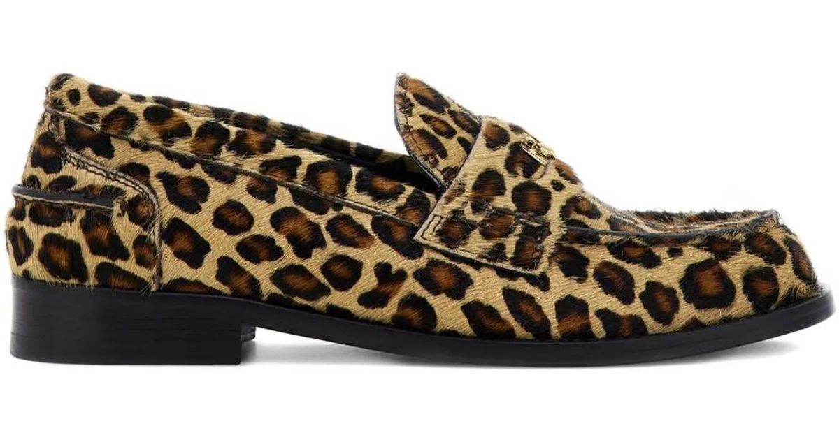 Roberto Cavalli Animal Print Loafers in Brown | Lyst